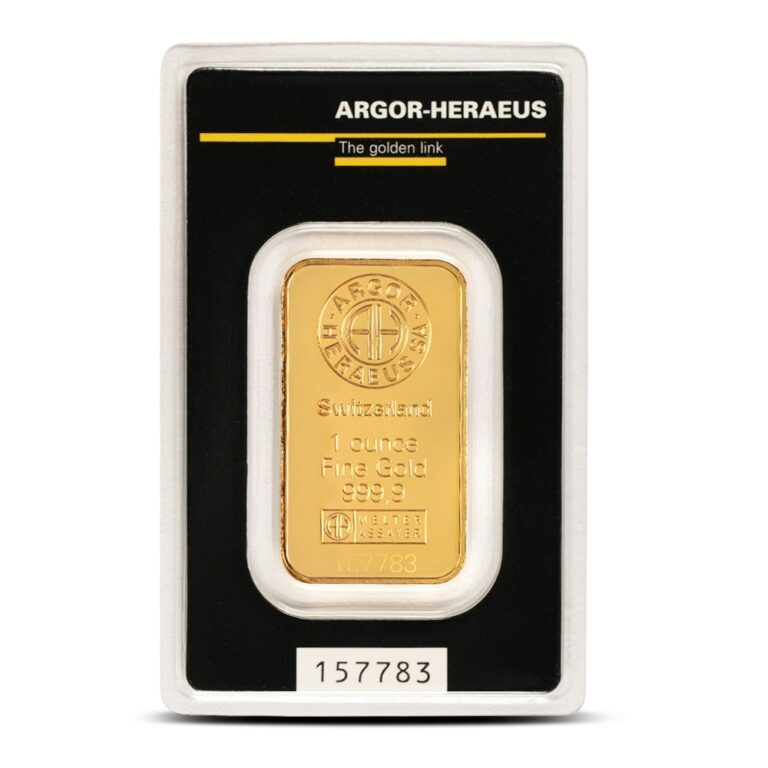 1 Oz Argor Heraeus Kinebar Gold Bar (New W/ Assay) - ROYAL BULLION GROUP