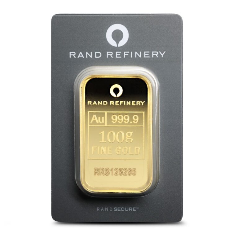 Buy 100 Gram Rand Refinery Gold Bar (New W/ Assay) - ROYAL BULLION GROUP