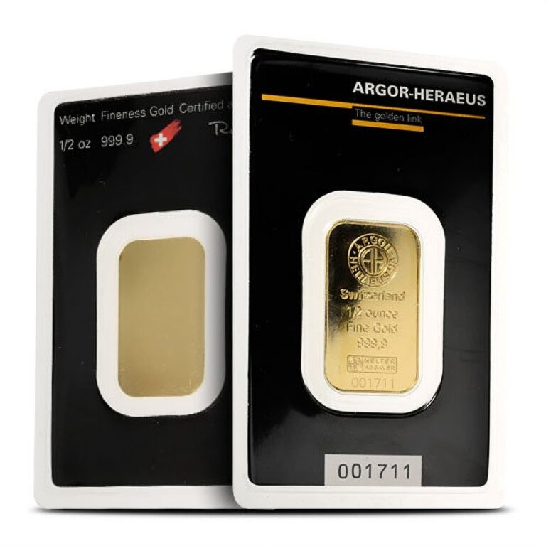 Buy 1/2 Oz Argor Heraeus Gold Bar (New In Assay) - ROYAL BULLION GROUP