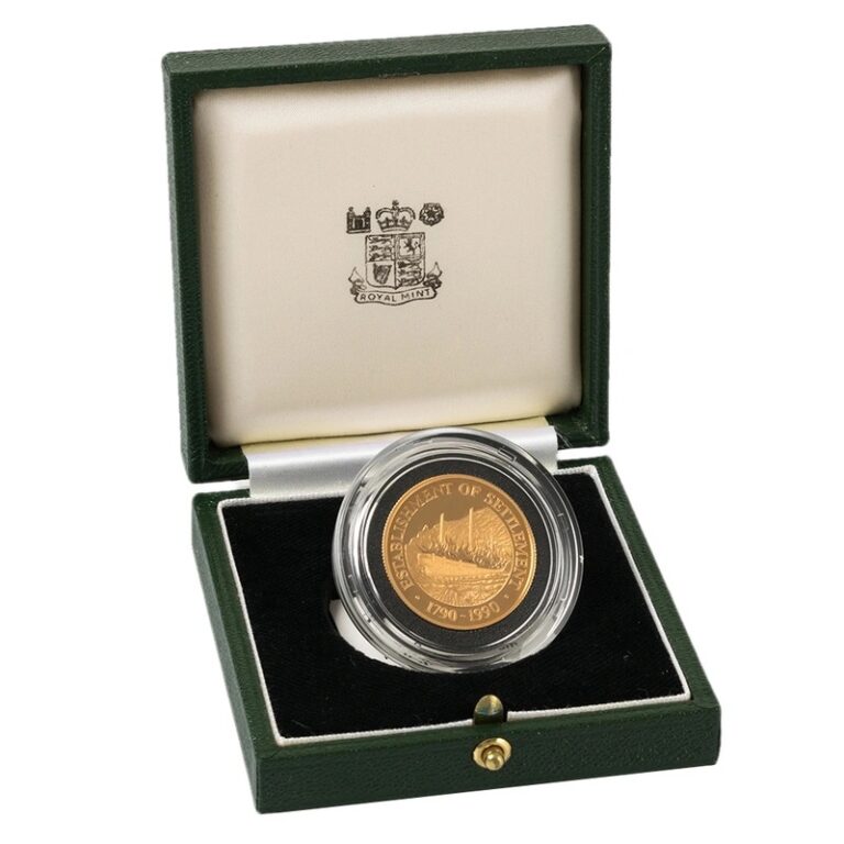 1990 Pitcairn Islands $250 Bicentenary Of The First Settlement Gold ...