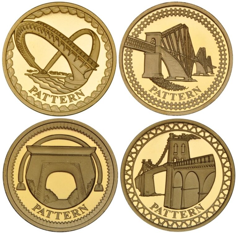 Proof Gold £1 Pound Coin Set Heraldic Beasts & Bridges 8 Coin Set 2003 ...
