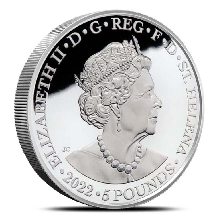 2022 5 Oz Proof St. Helena Silver Faerie Queene Una & Redcrosse Coin ...