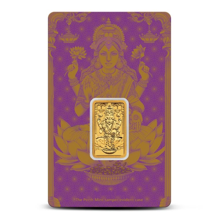 5 Gram Perth Mint Lakshmi Gold Bar (New W/Assay) - ROYAL BULLION GROUP