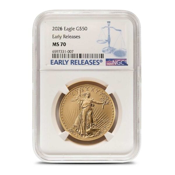 Buy 2026 1 Oz American Gold Eagle Coin PCGS MS70 FS - ROYAL BULLION GROUP