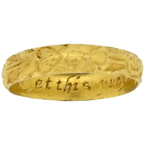 Post Mediaeval Posy Ring ''Let This Present My Good Intent'', Circa ...